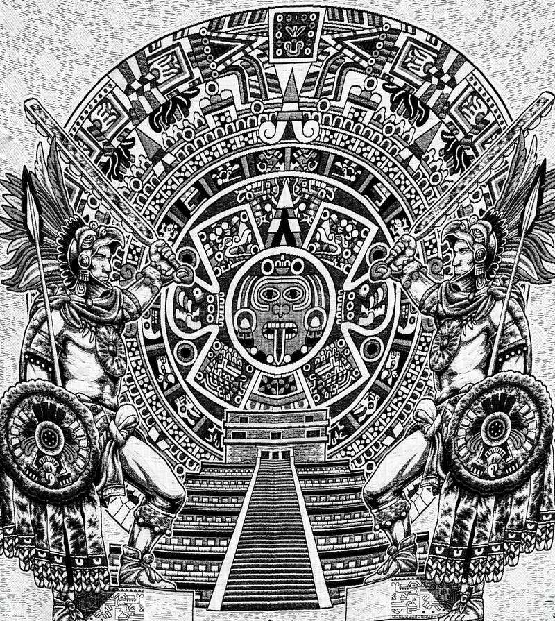 Detail of Ancient Mayan Gods and Demons Stock Illustration ...