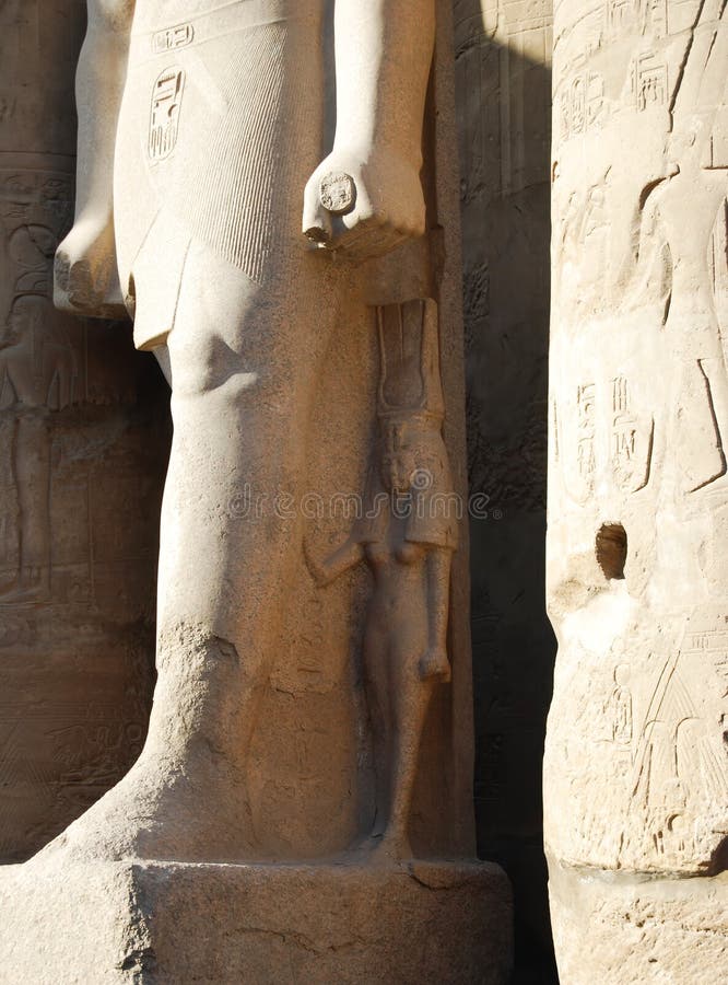Detail of an Ancient Statue Inside the Luxor Temple. Egypt Stock Image ...