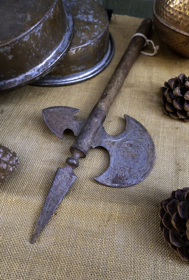 Old medieval ax stock photo. Image of ancient, history - 252249374