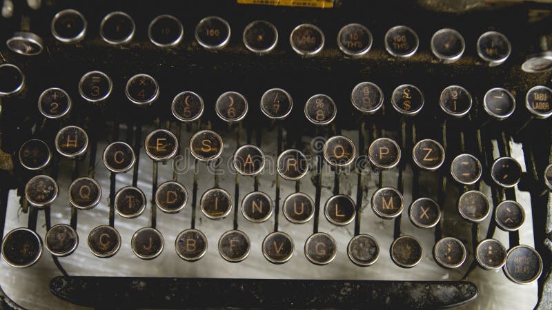Detail of Old Typewriter Keyboard Stock Image - Image of screenwriting ...