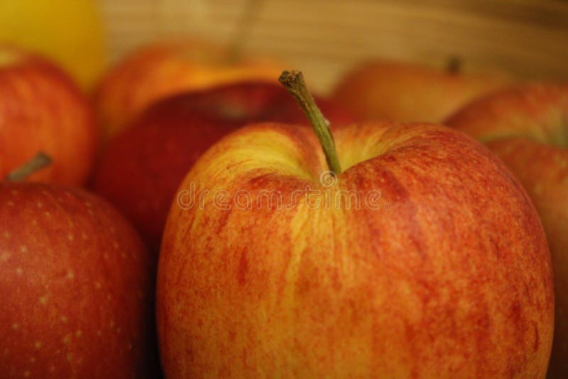 Detail of an Apple with Six More Apples Blurred in the Background in ...