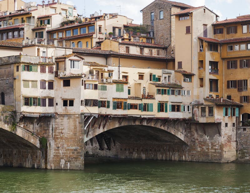 Detail of an Arch of the Famous Ponte Vecchio in Florence Stock Image ...