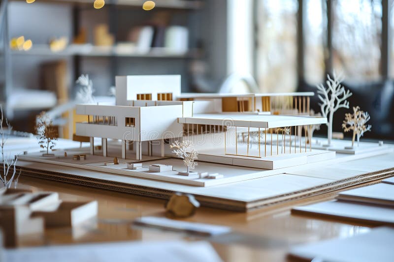 Detail of an Architectural Model of Trees Made of Cardboard Stock ...