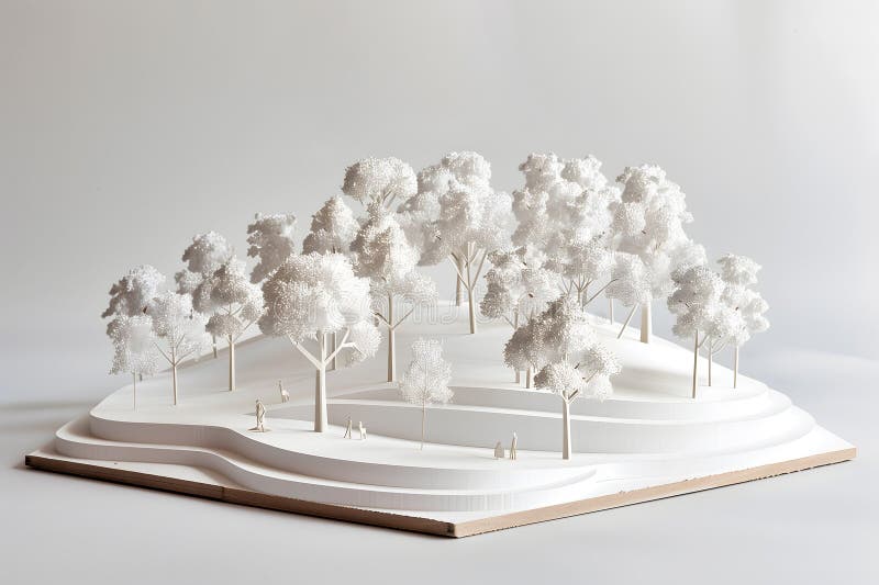 Detail of an Architectural Model of Trees Made of Cardboard Stock ...