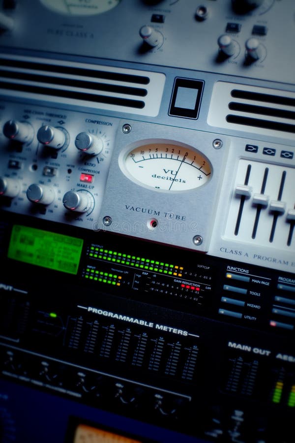 Recording Studio Equipment Rack with Knobs and Buttons Stock Image ...