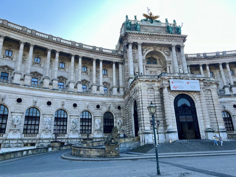 Detail of the Austrian National Library in Vienna. Stock Image - Image ...