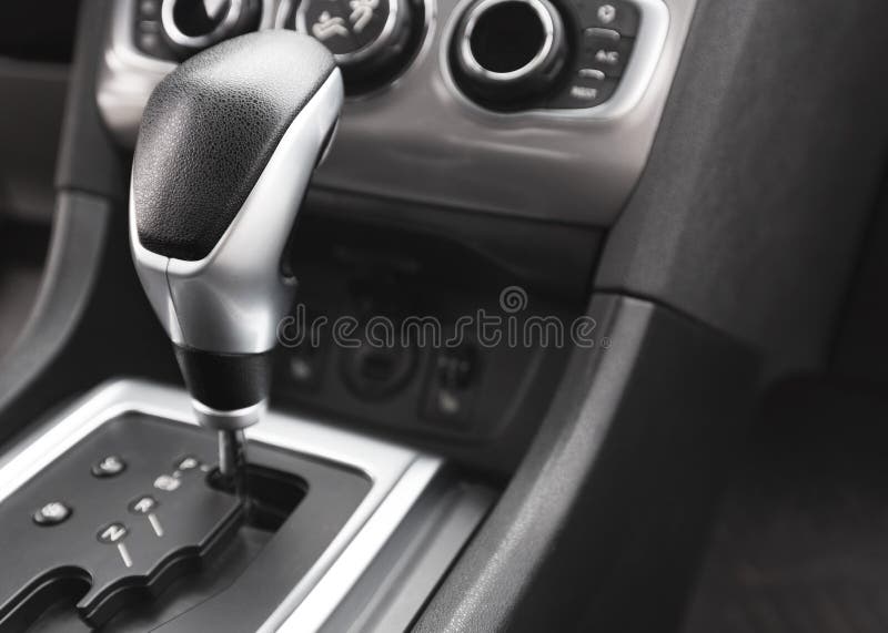 Detail of an Automatic Gear Shifter in a New, Modern Car Stock Image ...