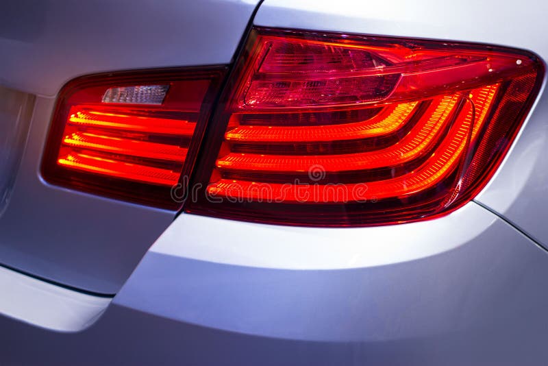 Detail on the Back Light of City Car Stock Photo - Image of detail ...