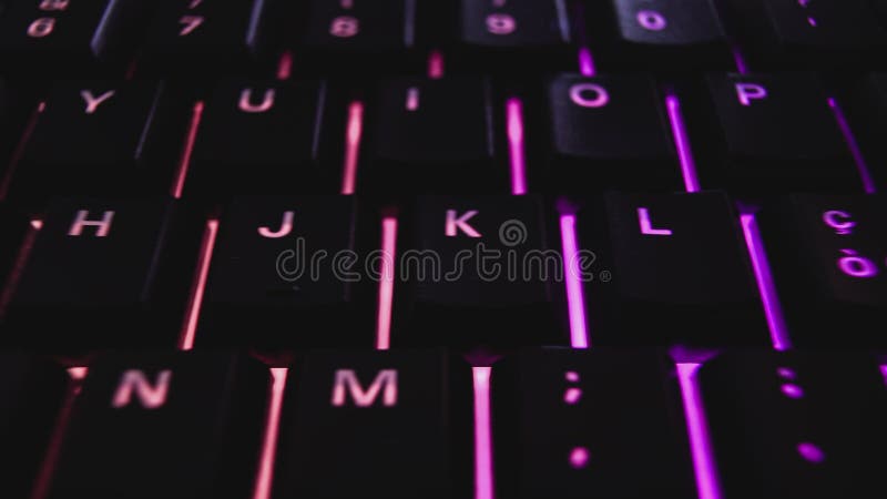 Backlit Keyboard Keys Movement Stock Footage - Video of cyber, digital ...