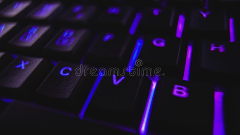 Backlit Keyboard Keys Movement Stock Video - Video of cyber, device ...