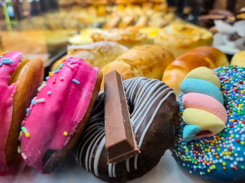 Detail of a Bakery S Food Display. Stock Image - Image of fillings ...