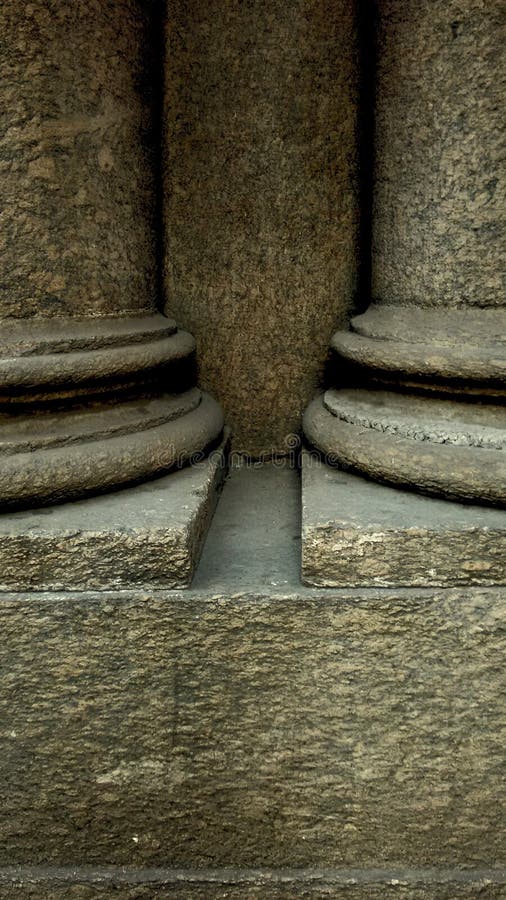 Base of an Old Granite Column in Classical Style. Stock Image - Image ...