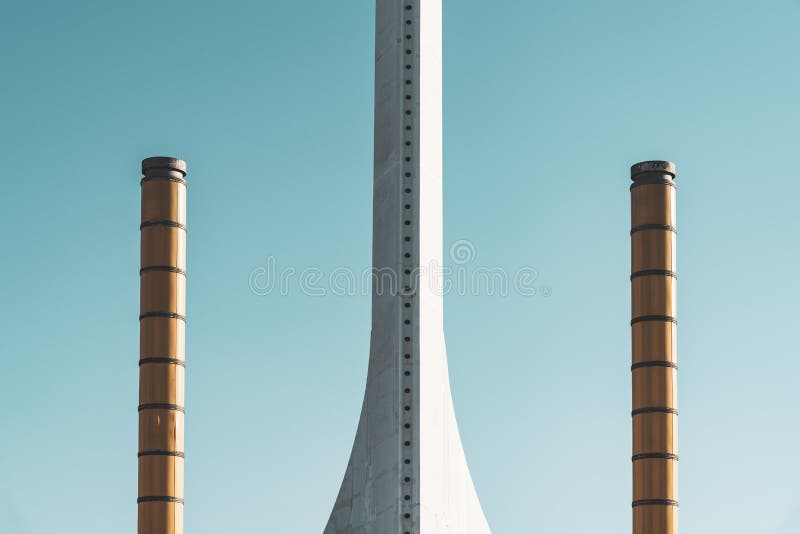 Detail of the Base of a Communications Tower Stock Photo - Image of ...