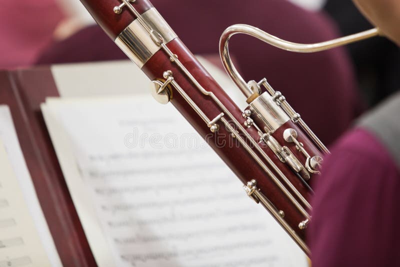 Detail of the bassoon stock image. Image of valve, woodwind - 67931845