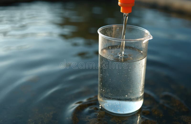 Detail of Beaker Filling with Clear Water. Water Quality Checking with ...