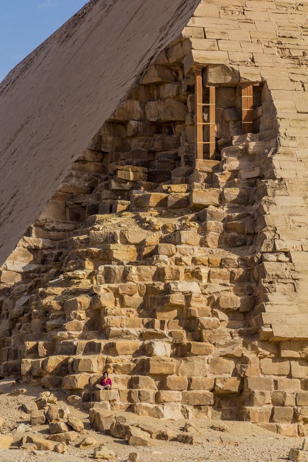 Detail of the Bent Pyramid in Dahshur, Egy Stock Photo - Image of ...