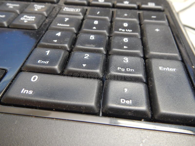Detail of a Black Computer Keyboard Stock Image - Image of computer ...