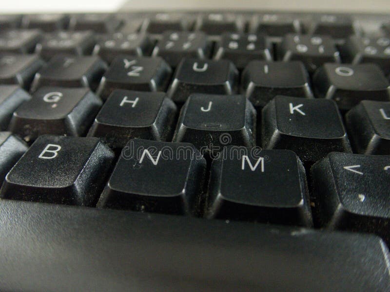 Detail of a Black Computer Keyboard Stock Image - Image of modern ...