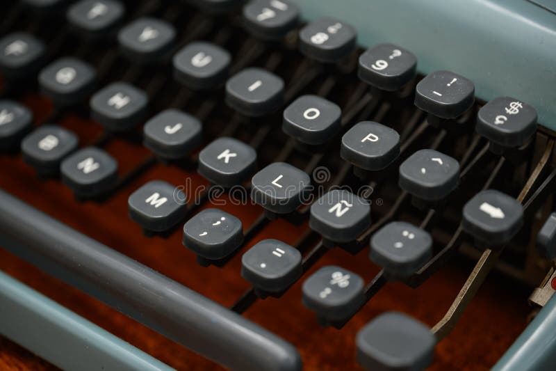 Detail of a Black Vintage Typewriter Close Up on Keys Stock Image ...