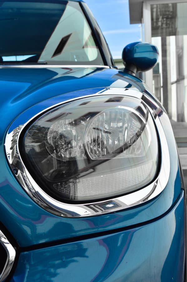 Detail of Blue Car Headlights Lamp, Modern Car Front Lamp Stock Photo ...