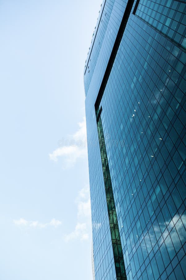Detail Blue Glass Building Background with Cloud Sky Stock Image ...
