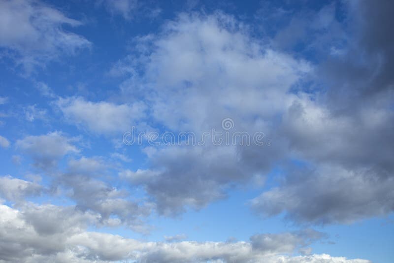 Detail of Blue Sky in Broad Daylight with Fluffy White Cumulus Stock ...