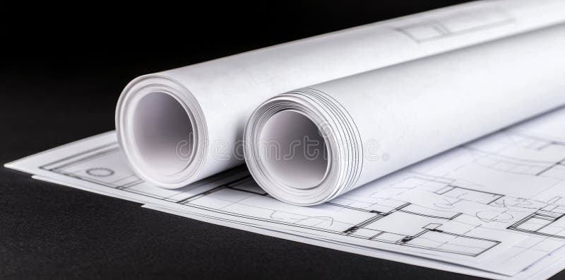 Detail of a Blueprint Showcasing the Architectural Plans for a Building ...