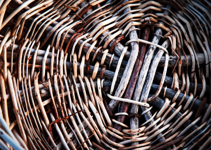 Detail of the Bottom of the Wicker Basket Stock Image - Image of circle ...