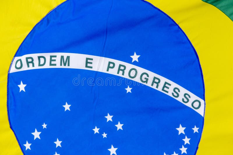 Detail of brazilian flag stock photo. Image of logo - 251829832