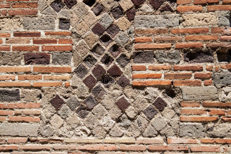 Detail of the Brick Pattern on an Ancient Roman Wall Stock Photo ...