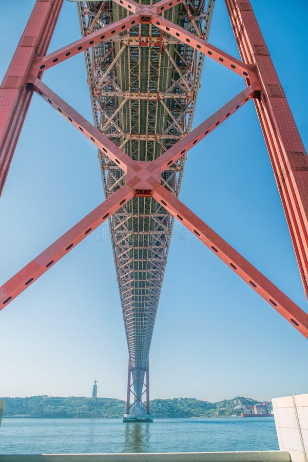 Detail of the Bridge of April 25th Crossing the Douro River Stock Image ...