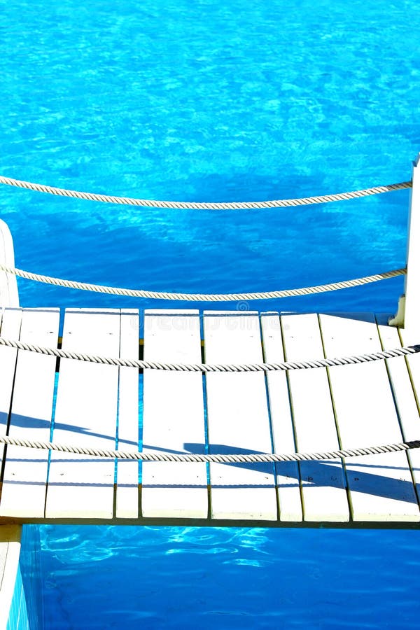 Detail of Bridge on a Swimming Pool Stock Image - Image of activity ...
