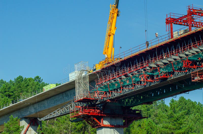 Detail of a Bridge Under Construction, Engineering Concept Stock Image ...