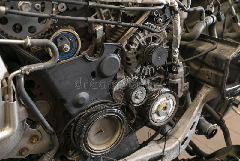 Broken Belt in the Car Engine 4 Stock Image - Image of engine, broken ...
