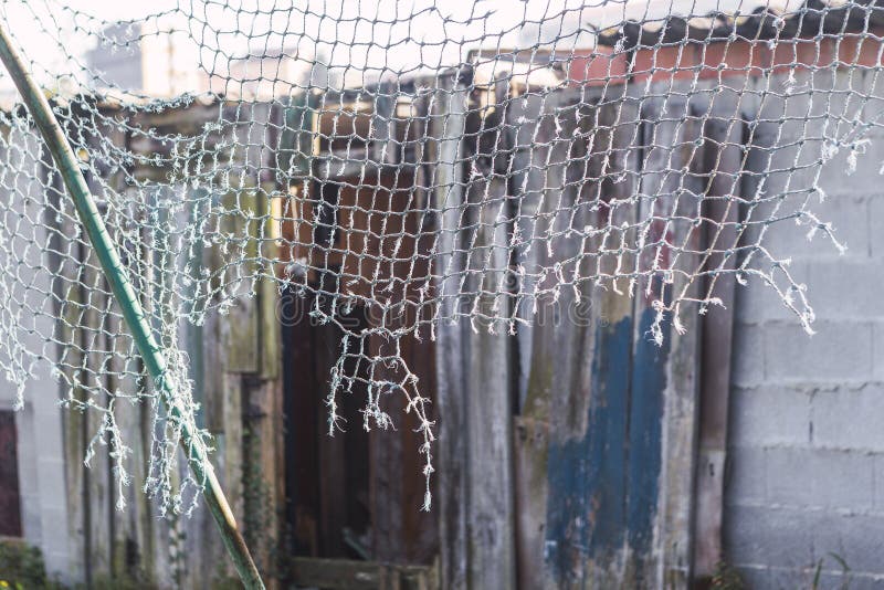 Detail of Broken Net in Goal of Abandoned Soccer Field Stock Image ...