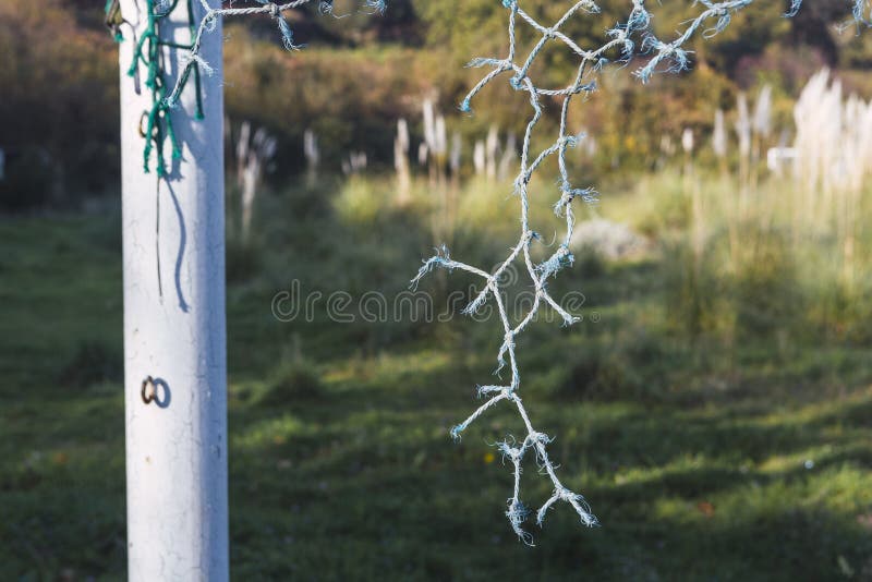 Detail of Broken Net in Goal of Abandoned Soccer Field Stock Image ...