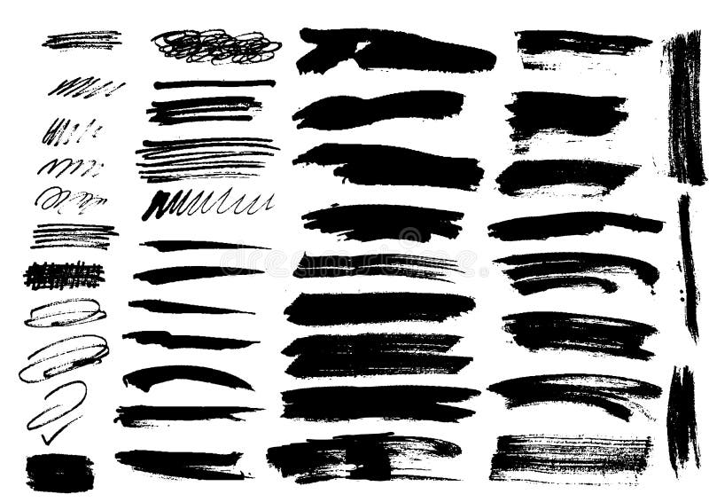 Detail Brush Paint Stroke Collection. Vector Stock Vector ...