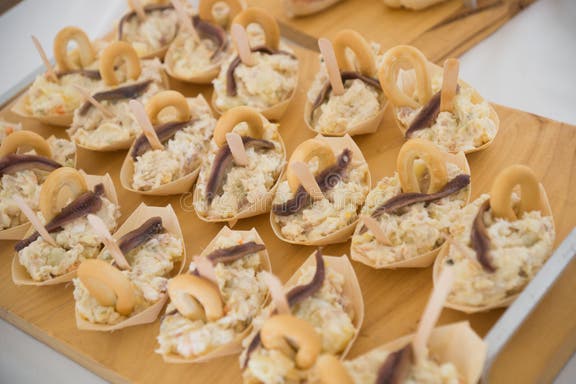 Detail of buffet starters stock photo. Image of dinner - 204042682