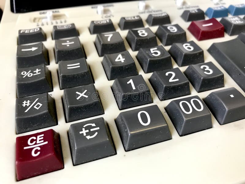 Detail of calculator keys stock photo. Image of times - 99309230