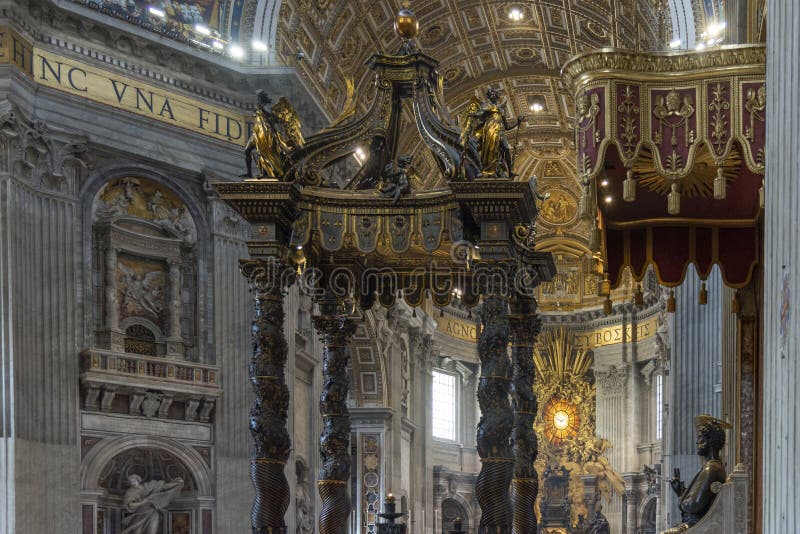 Altar of Saint Peter in the Vatican, Rome. Editorial Photo - Image of ...