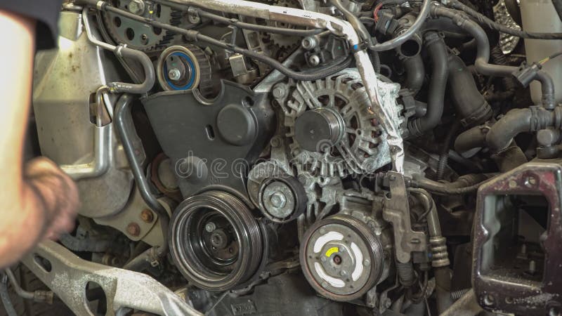 Car Engine Belt Replacement Stock Video - Video of auto, mechanical ...
