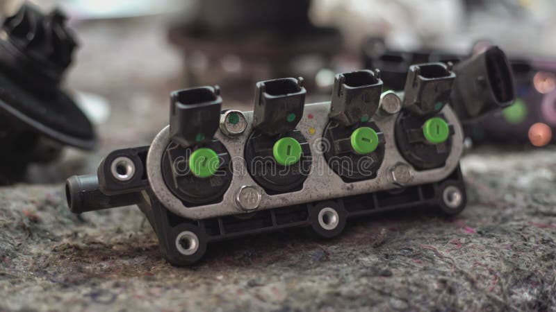Car Engine Methane Injectors Stock Footage - Video of metal, automotive ...