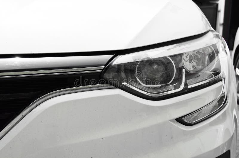 Detail of Car Headlights Lamp, White Modern Car Front Lamp Stock Image ...