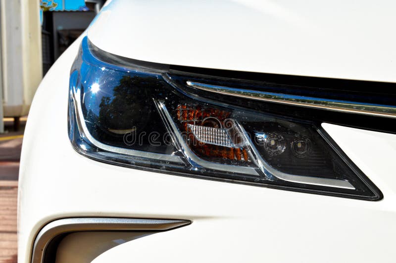 Detail of Car Headlights Lamp, White Modern Car Front Lamp Stock Image ...
