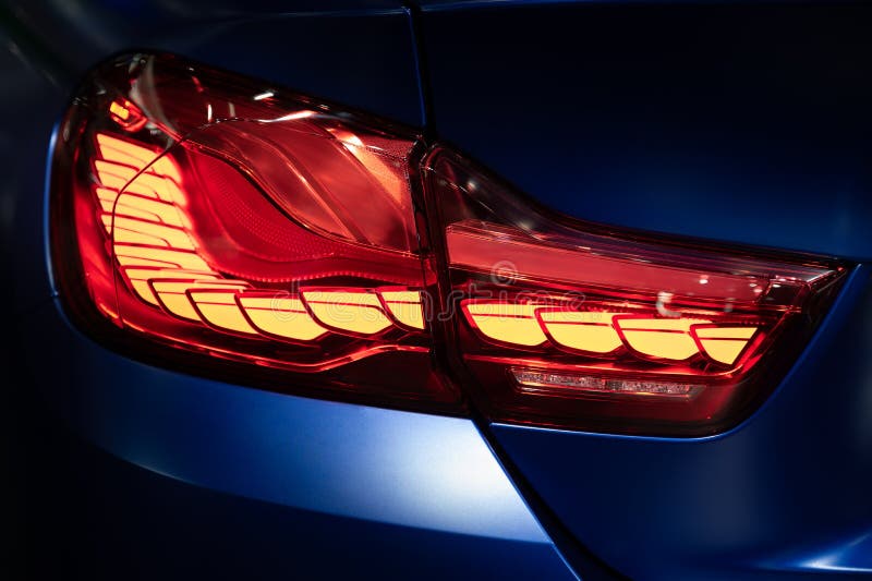 Detail of Car LED Backlight Lamp of New Modern Car Stock Image - Image ...
