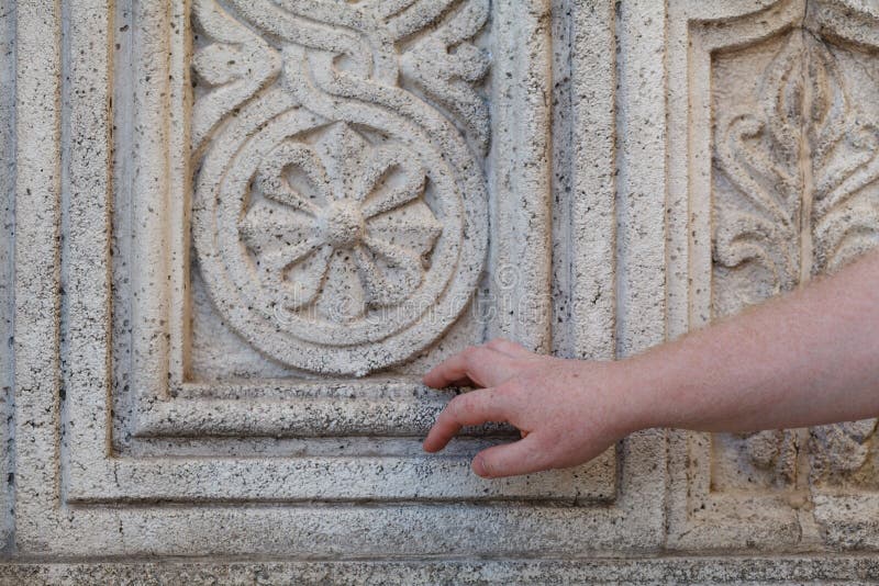 Detail of Carved Stone Wall Stock Image - Image of abbot, bagrati: 98523573