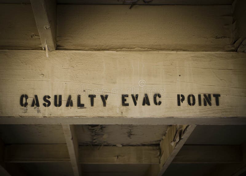 Casualty Evacuation Point Sign Stock Photo - Image of exit, escape ...