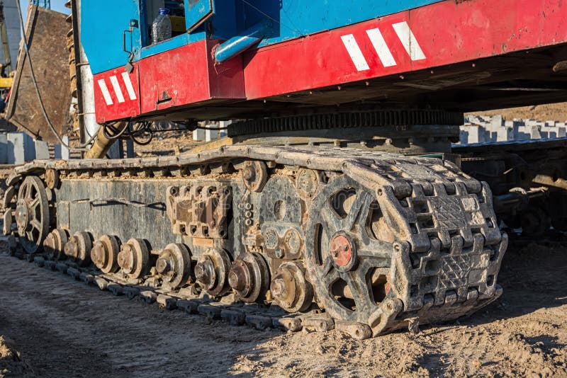 Detail of the Caterpillar Track Stock Image - Image of ground ...