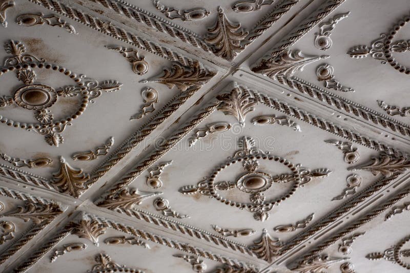 Detail of the Ceiling of an Antique Building. Decorative Antique Design ...