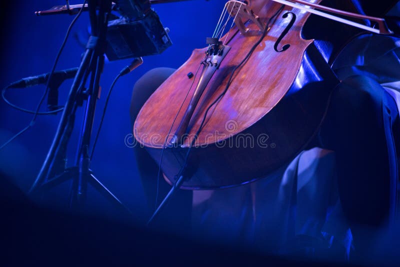 Detail of a Cello on the Stage Stock Image - Image of musical, band ...